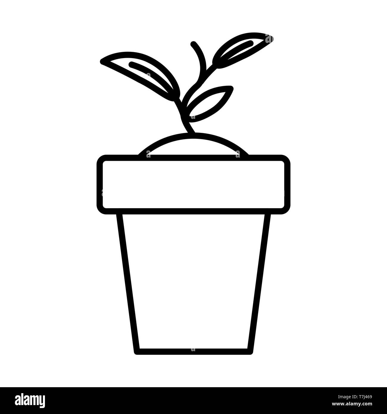Plant line icon isolated on white background. Outline thin environment ...