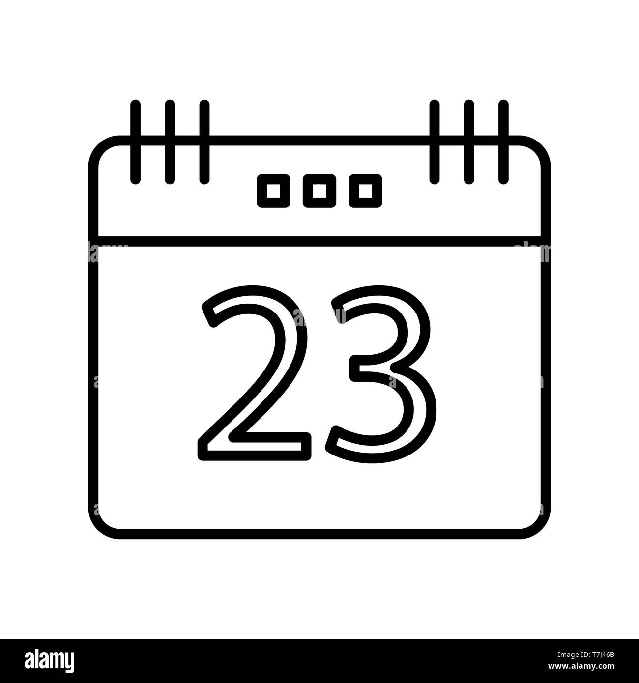 Calendar line icon isolated on white background. Outline thin plan ...