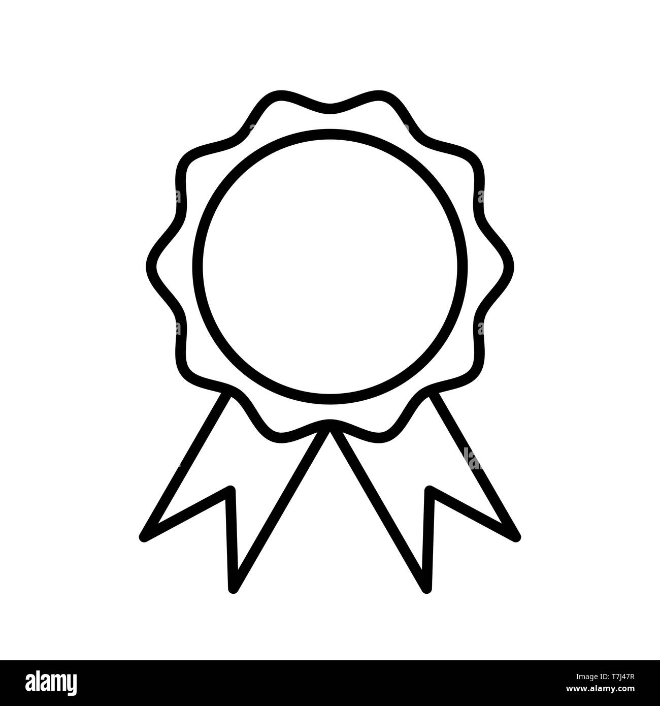 Medal line icon isolated on white background. Outline thin gold symbol ...