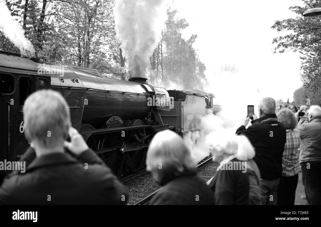 EDS NOTE CONVERTED TO BLACK AND WHITE The Flying Scotsman is hauled by ...