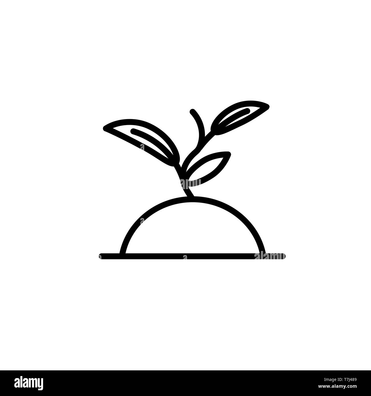 Sprout line icon isolated on white background. Outline thin simple ...