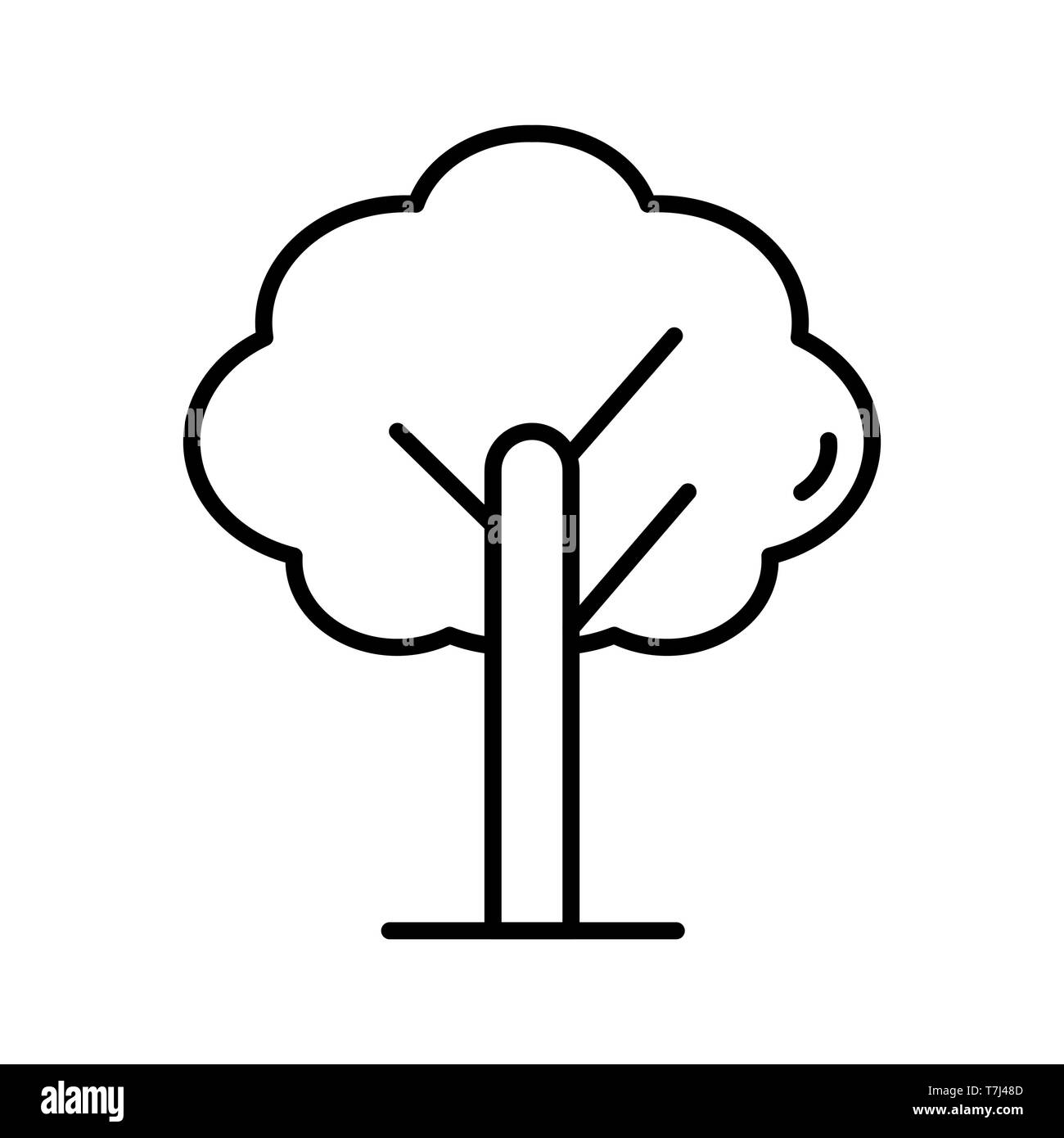 Tree line icon isolated on white background. Outline thin concept ...