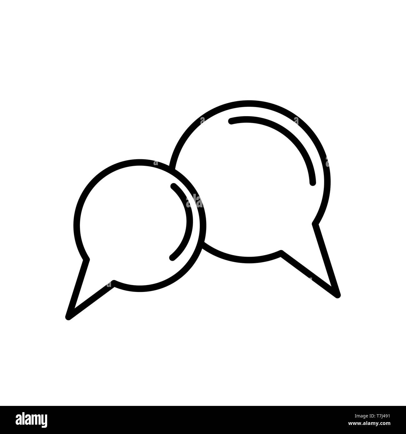 Chat line icon isolated on white background. Outline thin concept talk ...