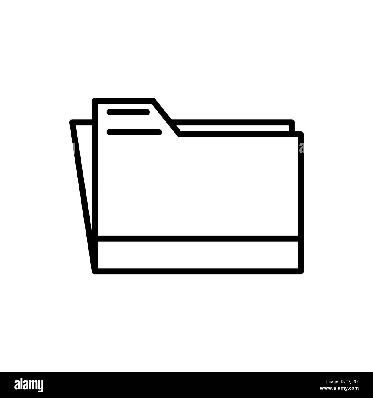 Folder line icon isolated on white background. Outline thin business ...