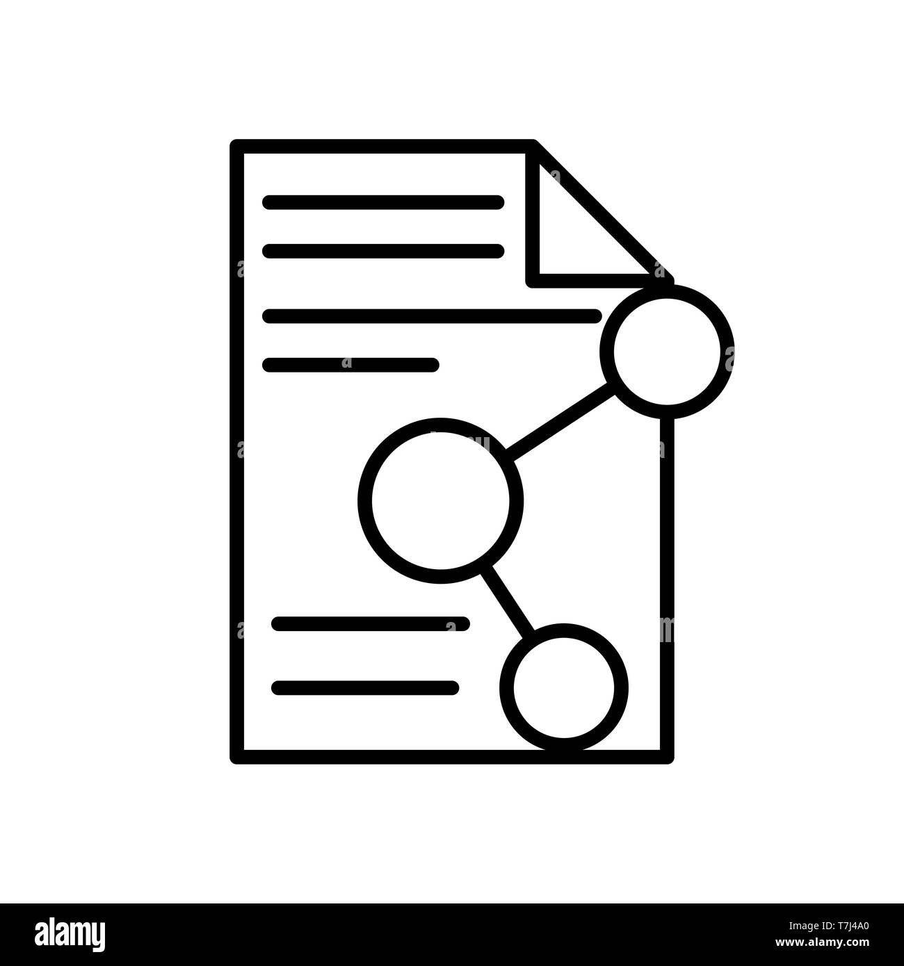 Share line icon isolated on white background. Outline thin flat symbol ...