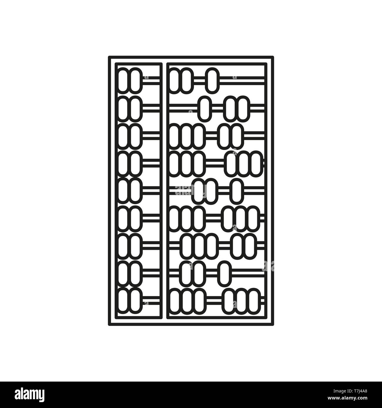 Abacus line icon isolated on white background. Outline thin graphic ...