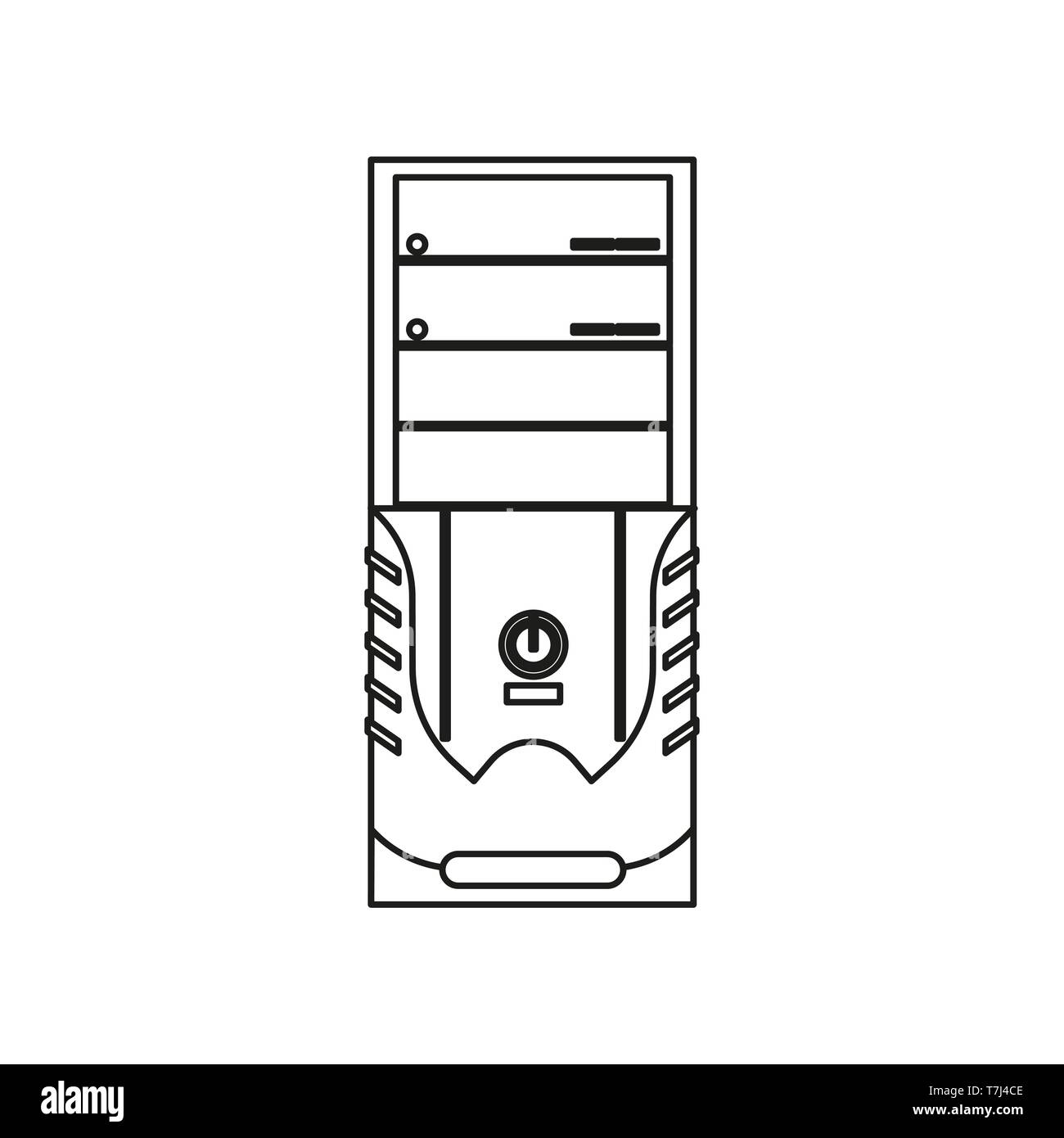 Computer Cpu Outline Computer Cpu Outline