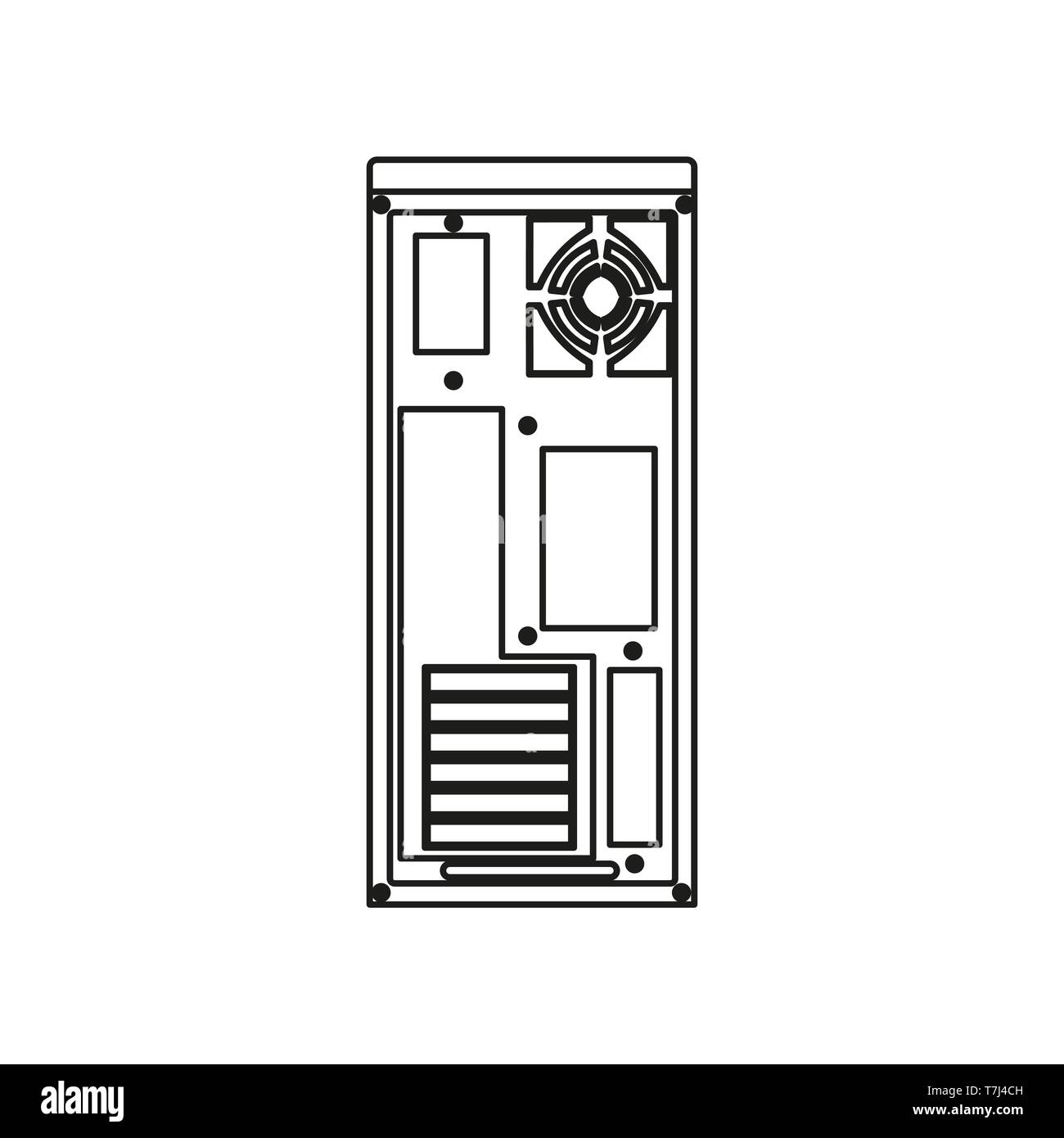 System unit line icon isolated on white background. Outline thin ...