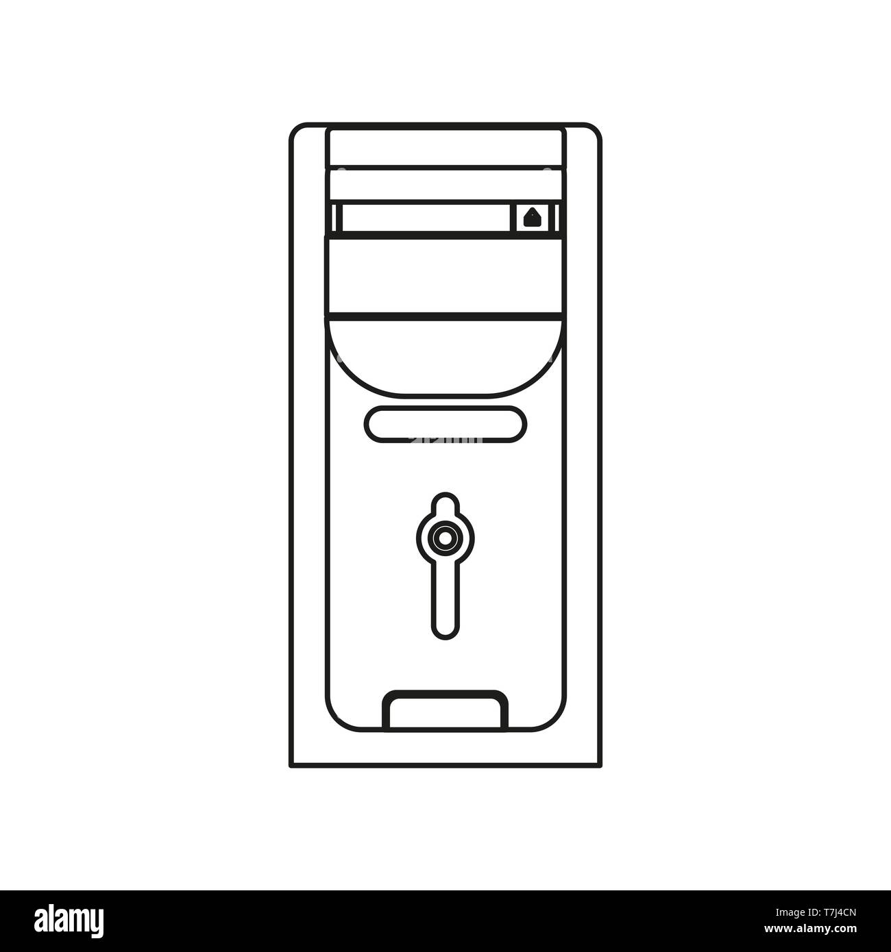 System unit line icon isolated on white background. Outline thin ...