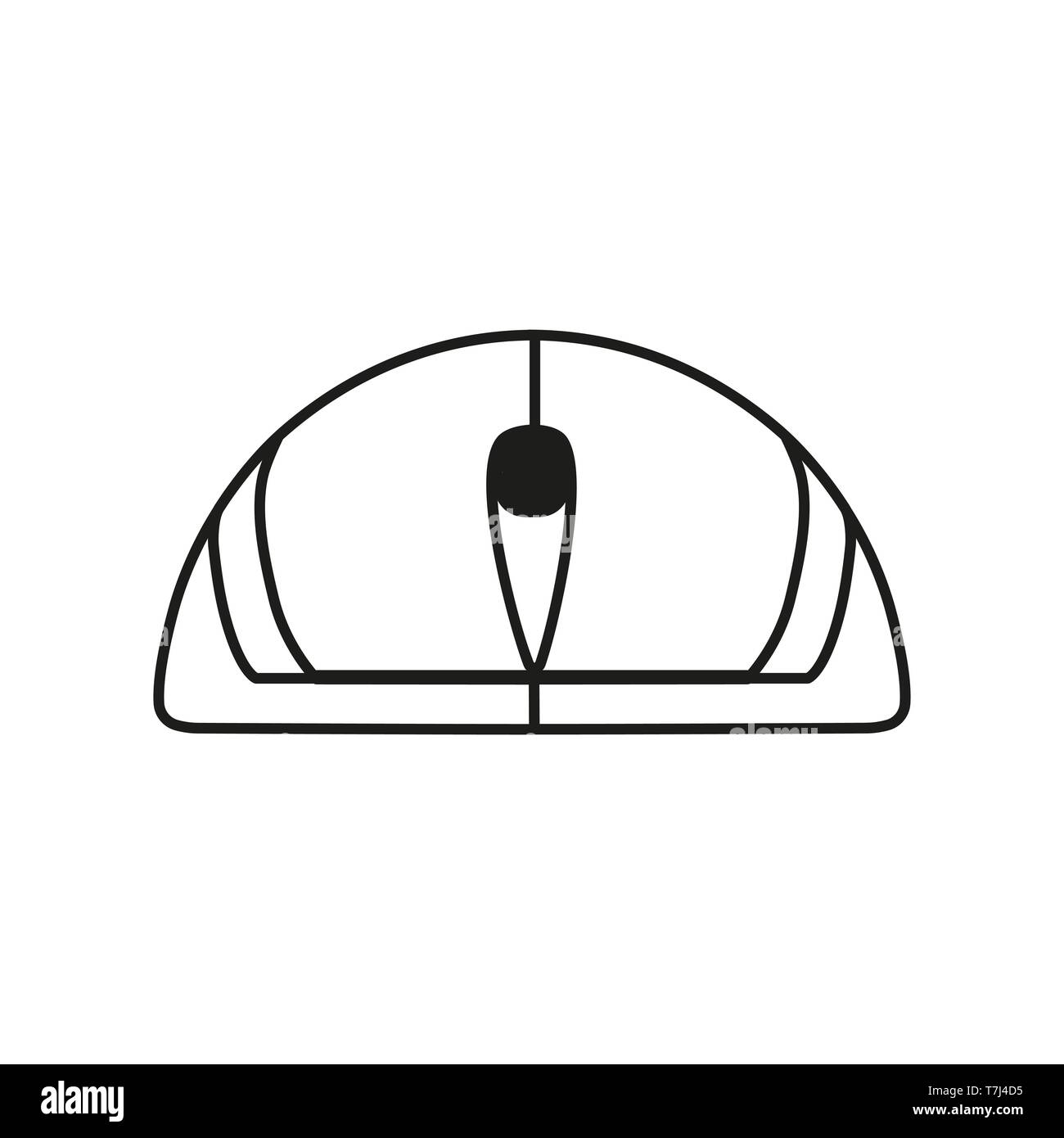 PC mouse line icon isolated on white background. Outline thin digital ...