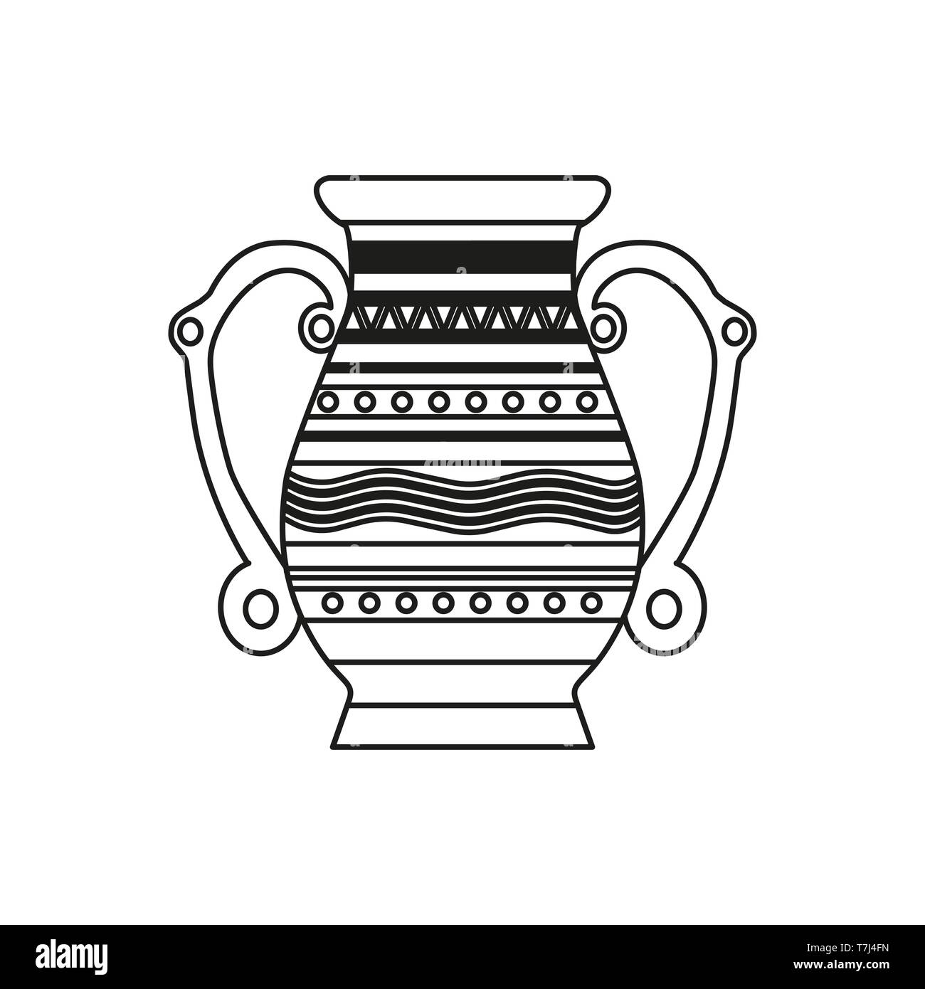 Pot line icon isolated on white background. Outline thin graphic garden ...