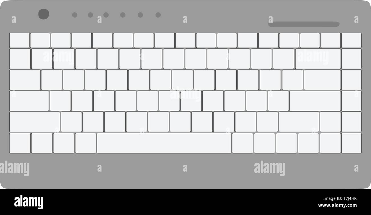 Keyboard top view communication equipment device computer. Flat vector ...