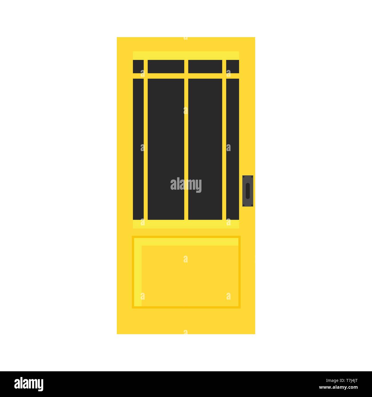 Door security symbol house style vector. Entry home closeup interior ...