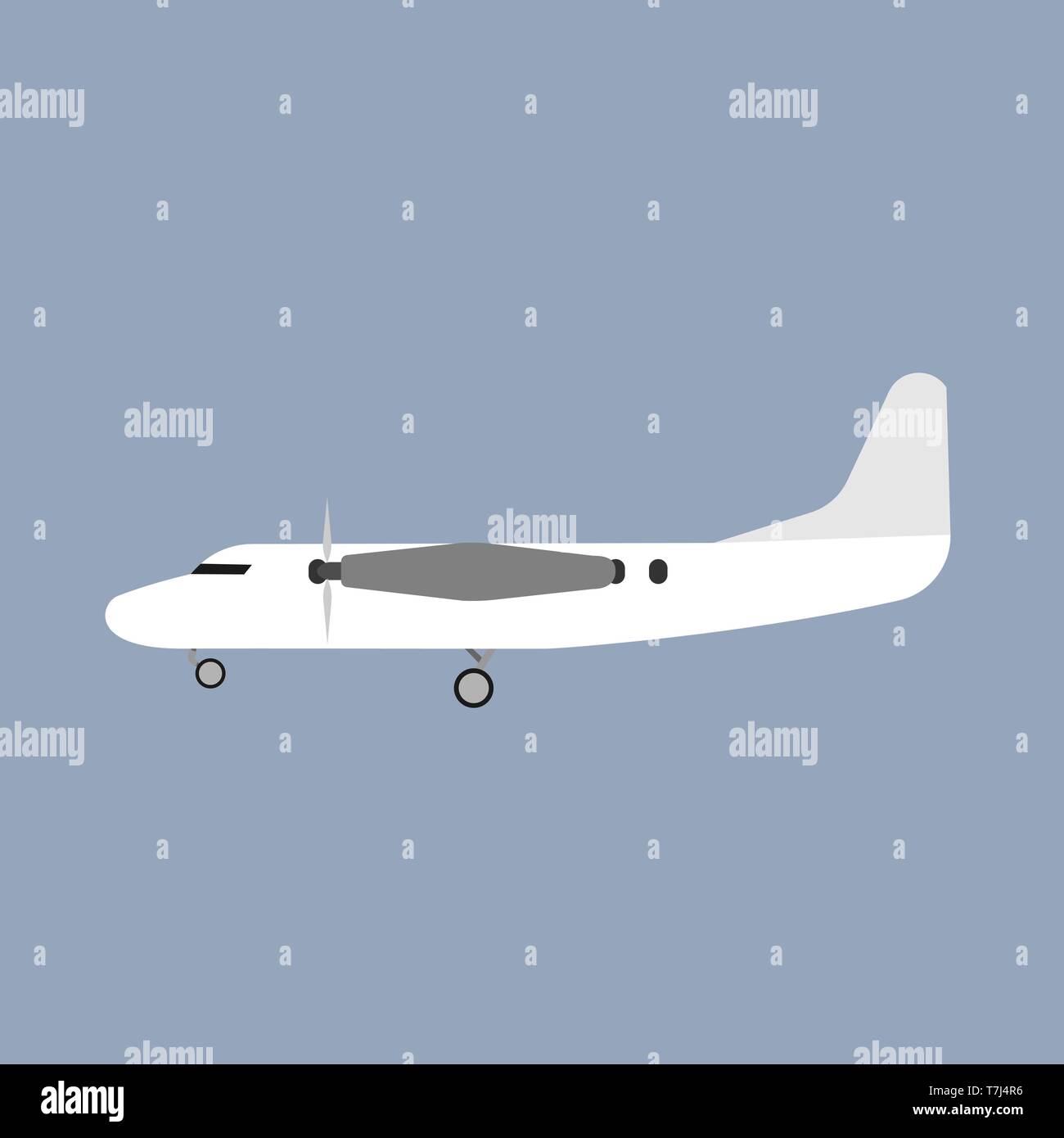 Plane travel transportation vector airliner side view. Flat business ...