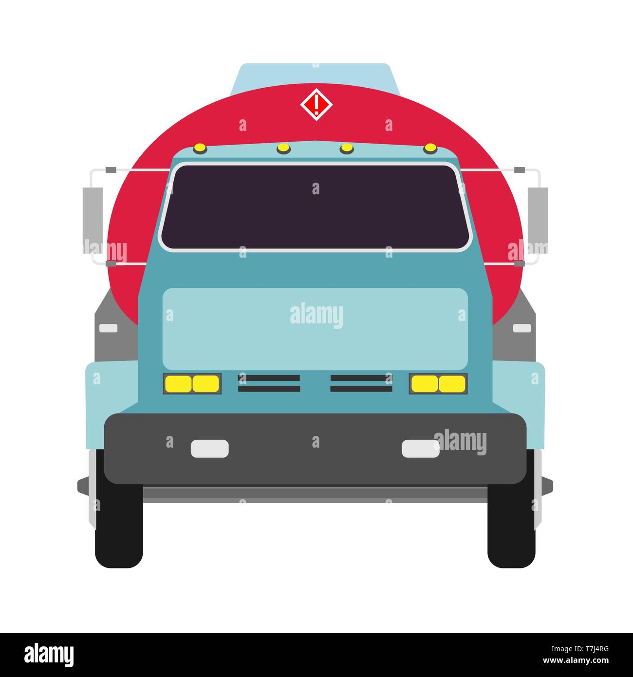 Airport aviation fuel truck vector flat front view. Airplane petrol ...