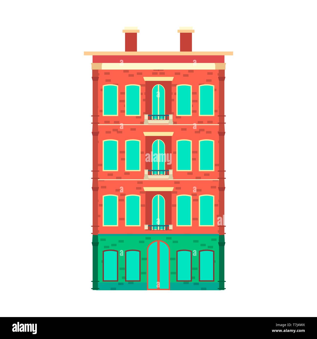 Apartment house building concept vector structure real estate ...