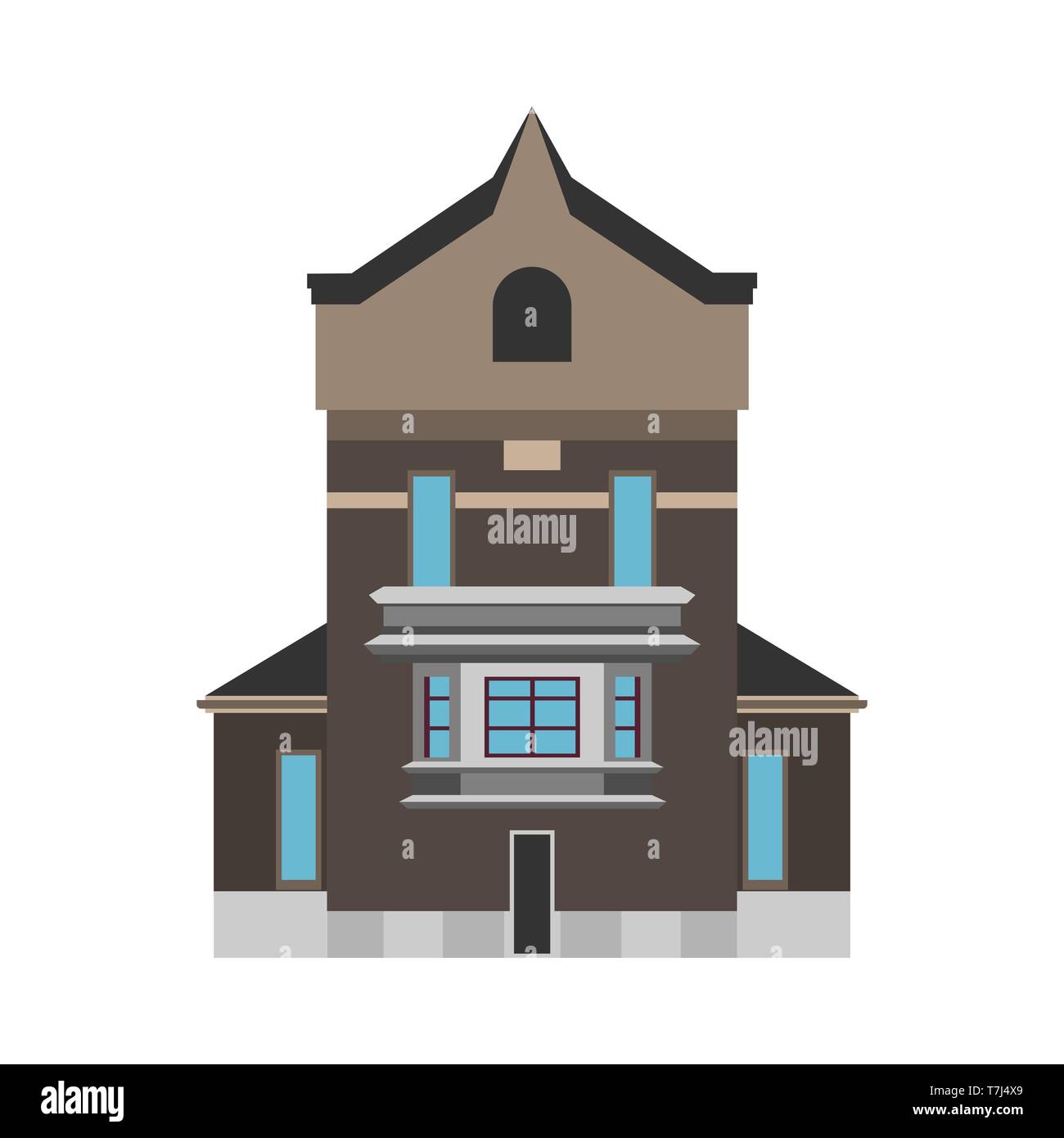 Residential vector flat house icon. Concept building structure real ...