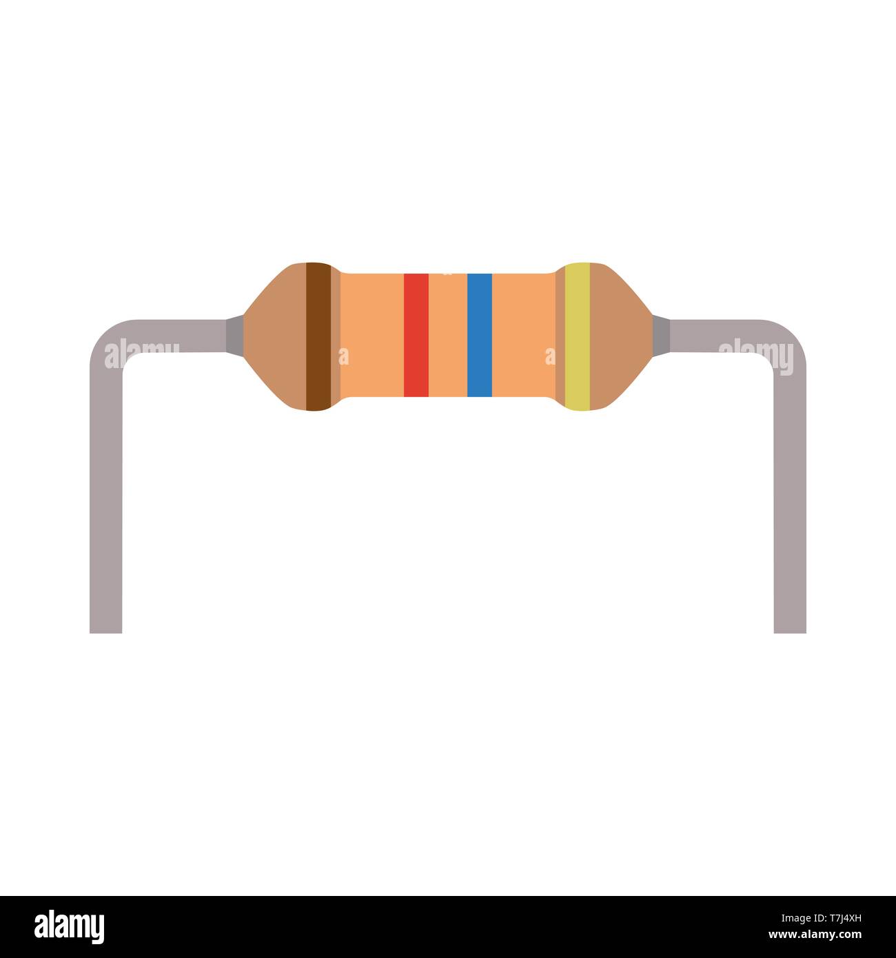 Resistor small flat vector parts components electronic circuit ...
