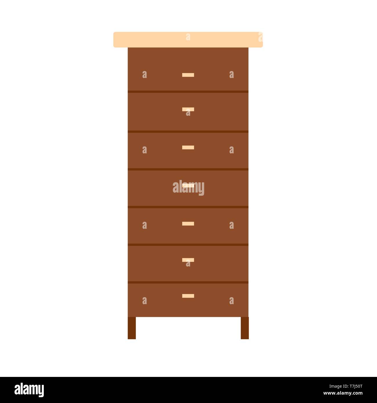 Drawer brown box style equipment retro with shelf. Apartment ...