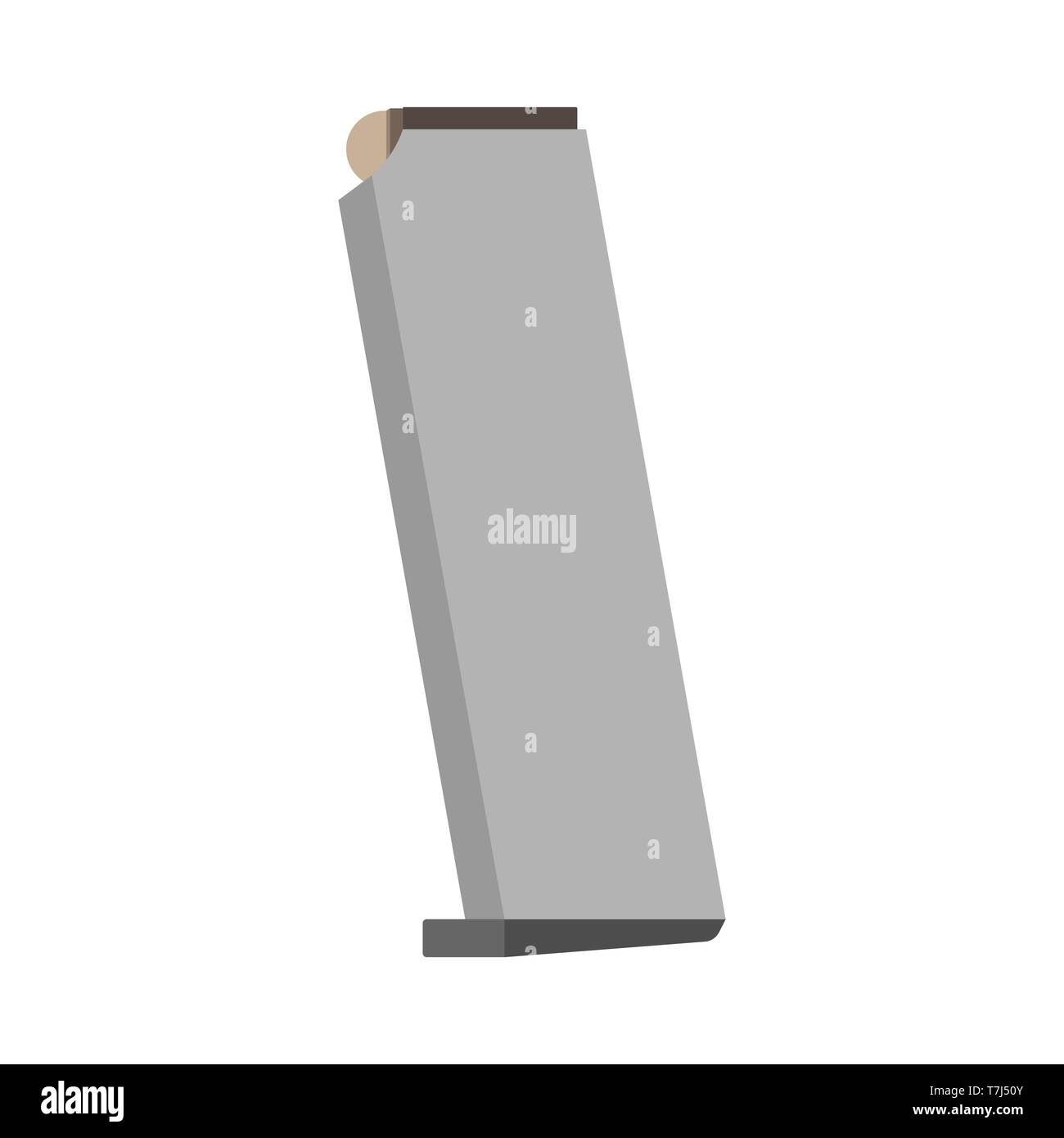 Pistol magazine ammo security vector icon. Glock ammunition military ...