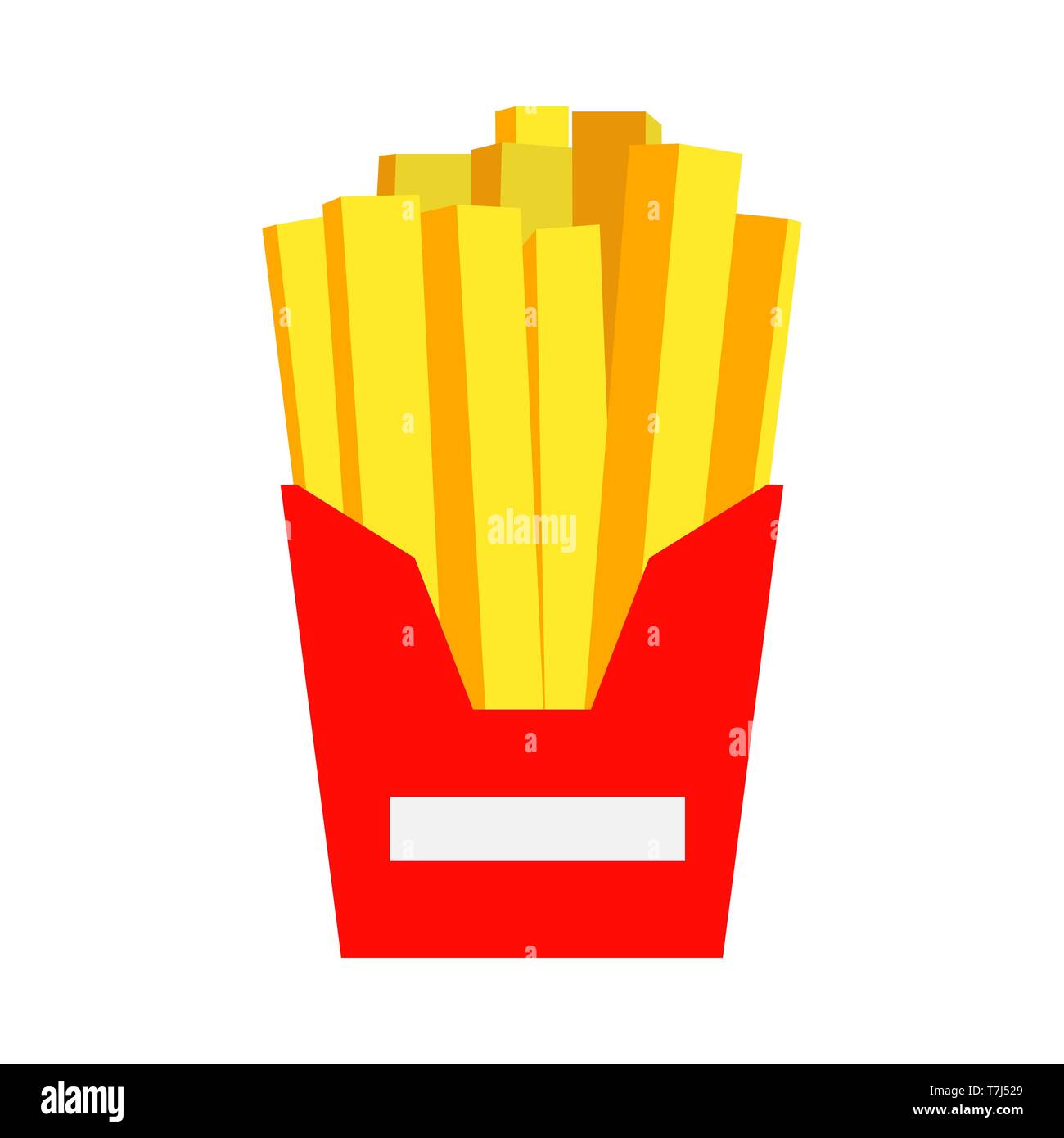 Fast food potato fries red tasty eating vector. Restaurant concept ...