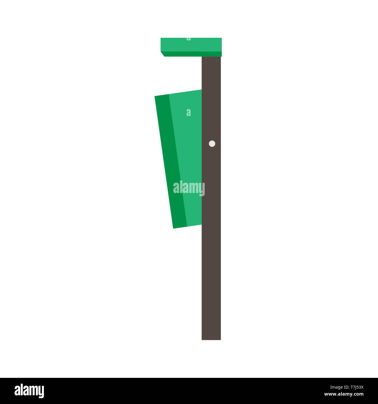 Street bin green vector side view icon. Disposal ecology junk refuse ...