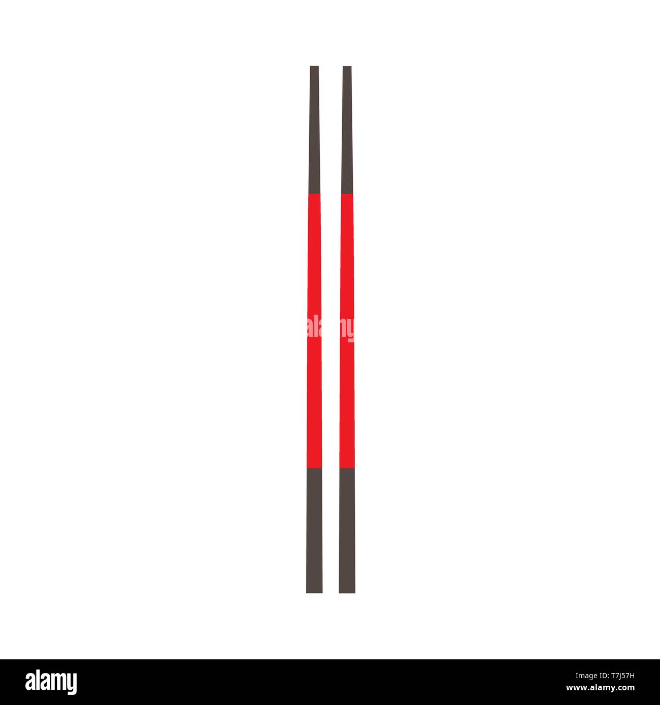 Chopsticks traditional lunch asia culture vector icon. Seafood symbol ...