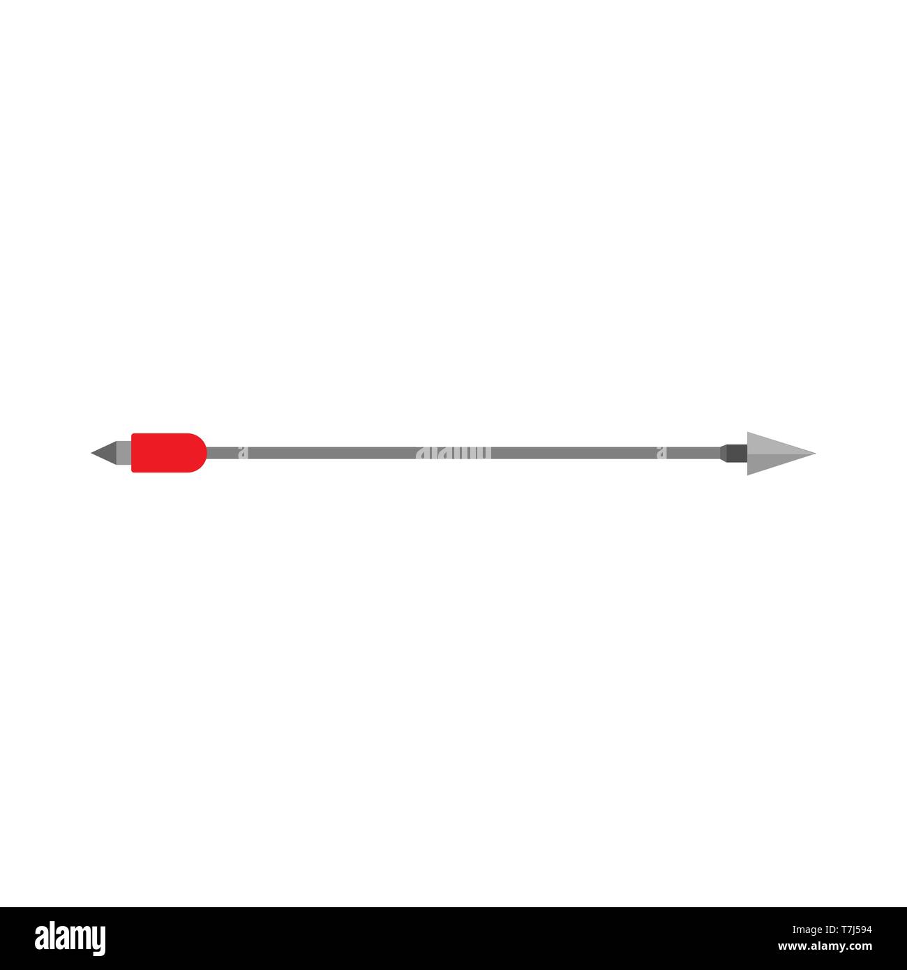 Arrow bow sign archery vector red icon. Concept equipment weapon ...