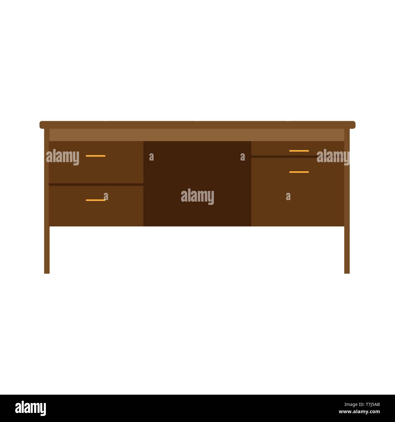 Office desk table computer job. Business furniture flat workspace ...