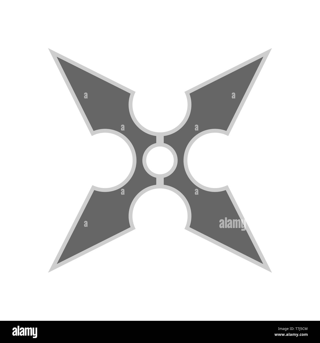 Throwing star ninja shuriken vector flat icon. Kill fun antique seam ...
