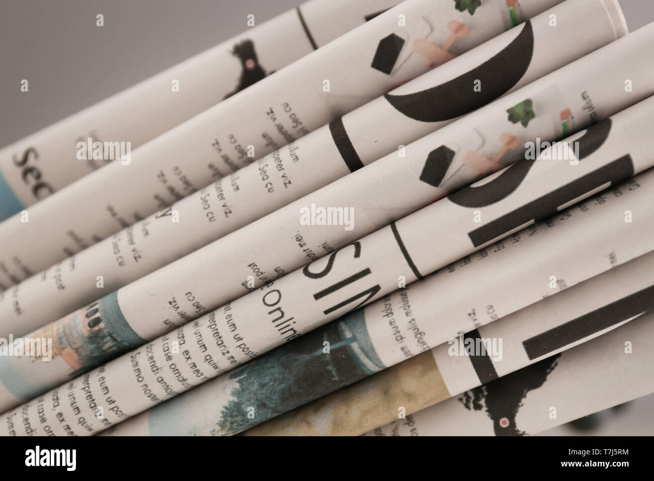 Various newspapers, closeup Stock Photo - Alamy