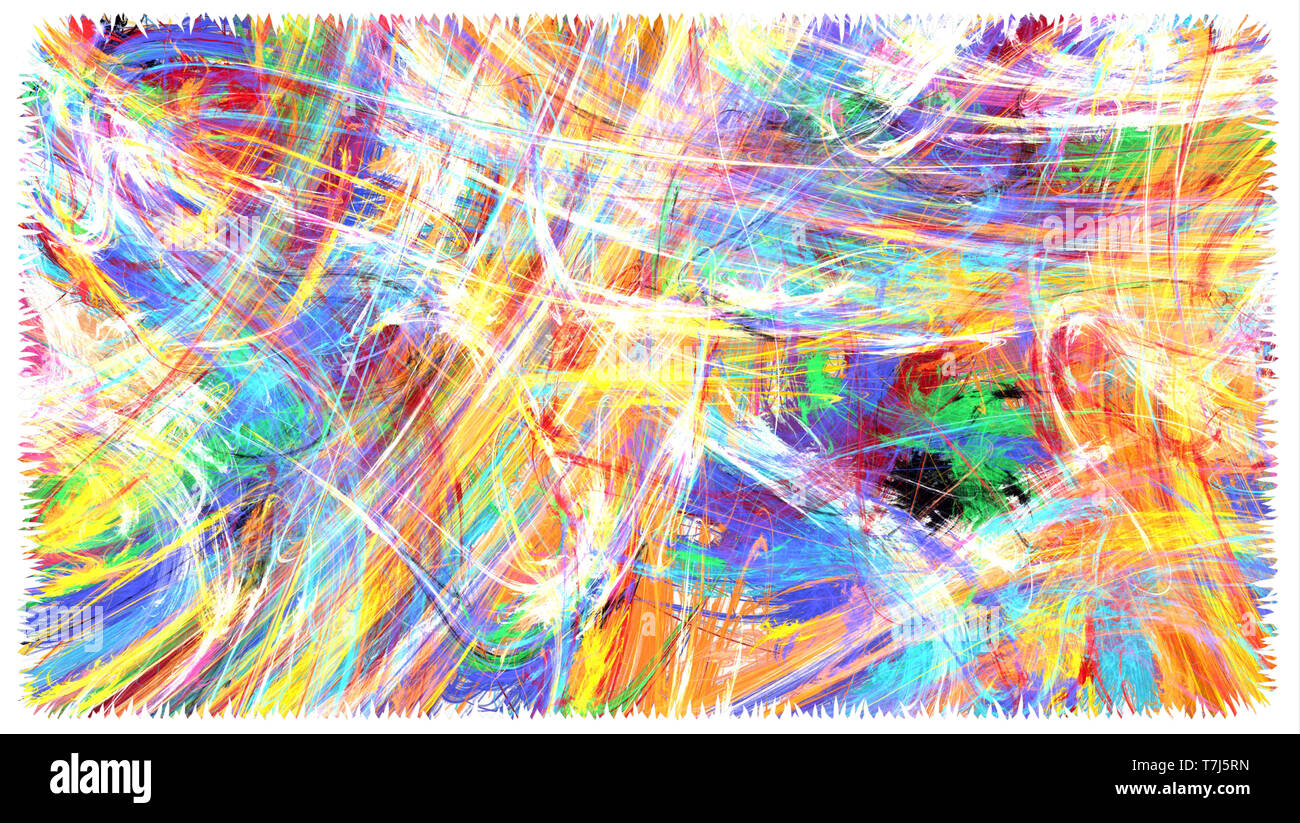 Paint splash colors rectangle chaos streaks abstract, horizontal, cut ...