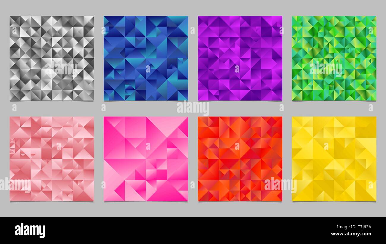 Abstract polygonal dynamic gradient triangle background design set ...