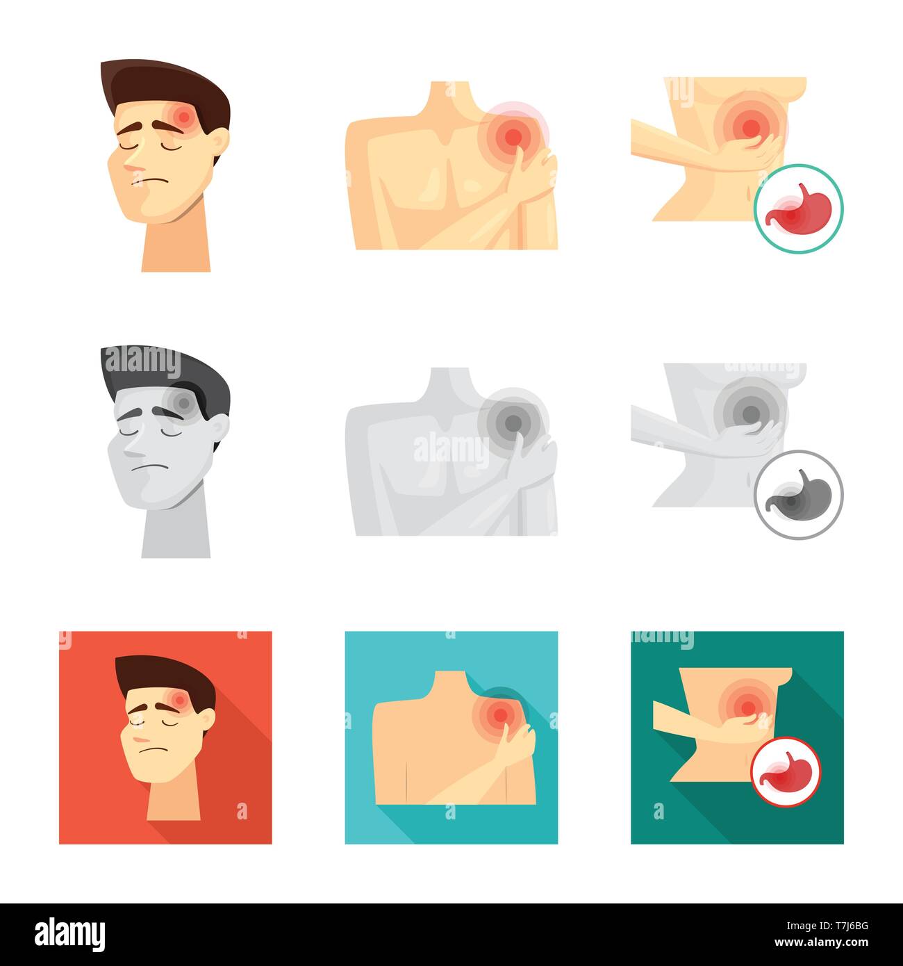 Vector design of hospital and rendering symbol. Set of hospital and ...