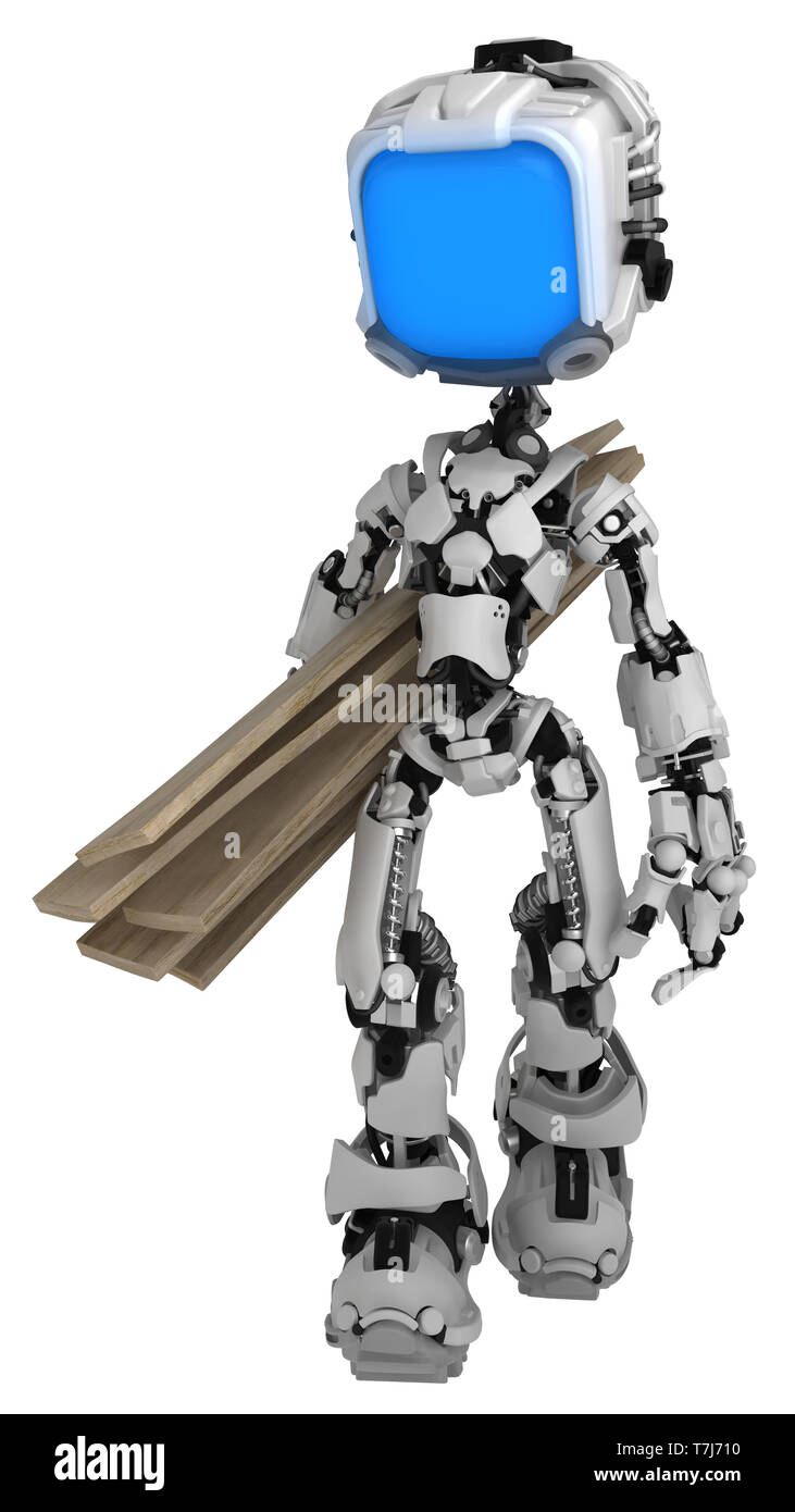 Screen robot figure character pose carrying lumber construction ...