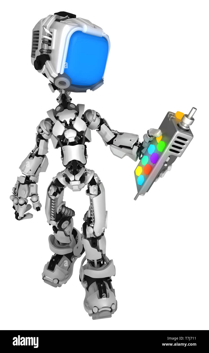 Screen robot figure character pose with remote control device, 3d ...