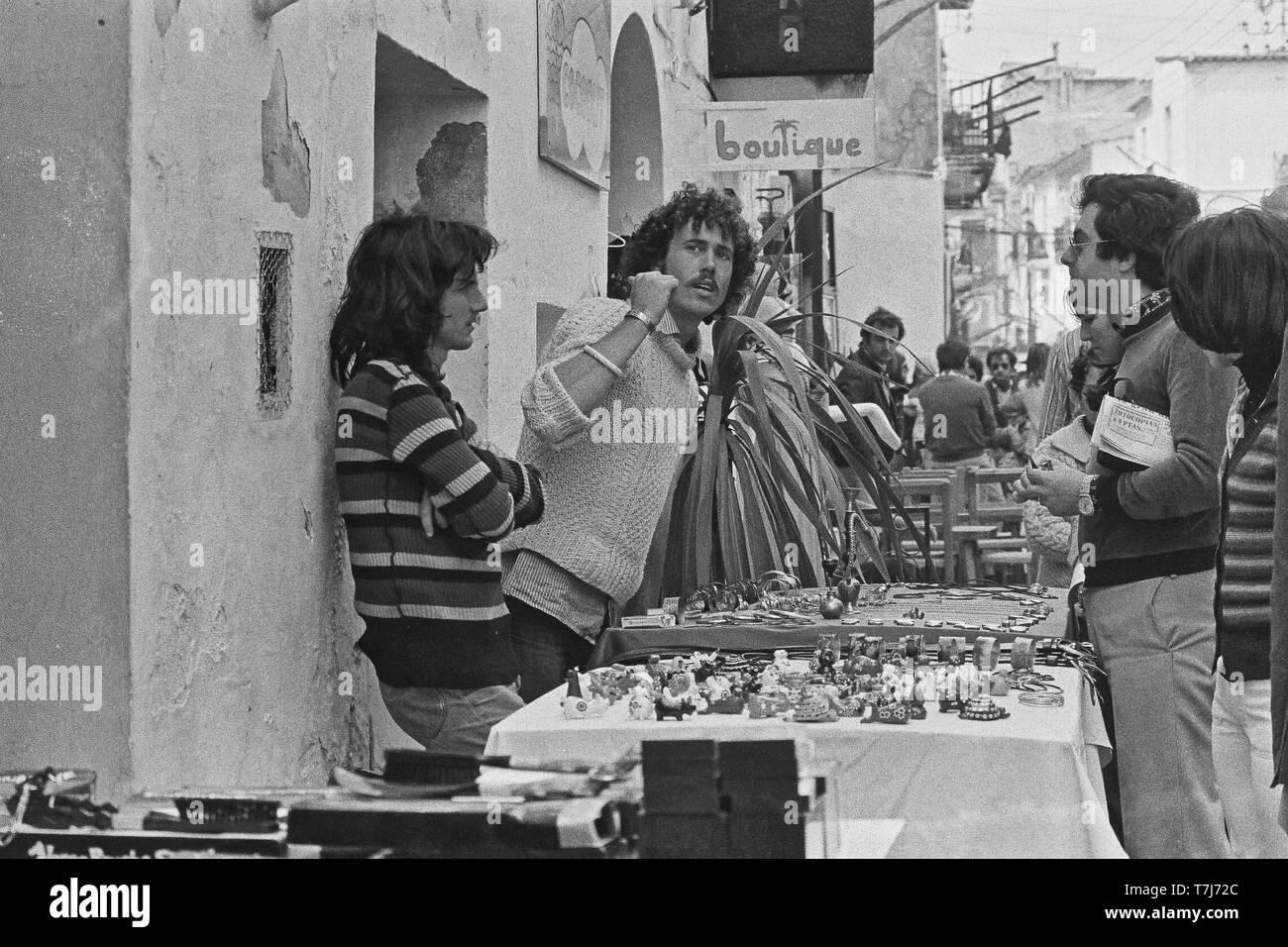 Ibiza city, street market in the 70s Stock Photo - Alamy