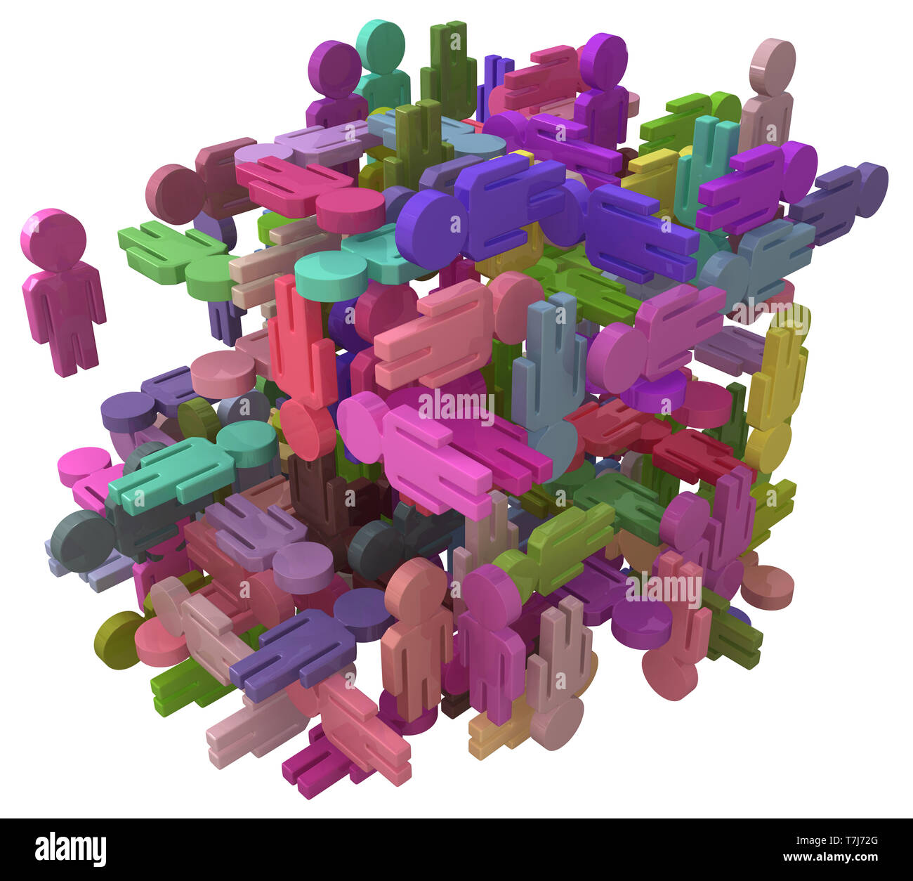 Different colored 3d people hi-res stock photography and images - Alamy
