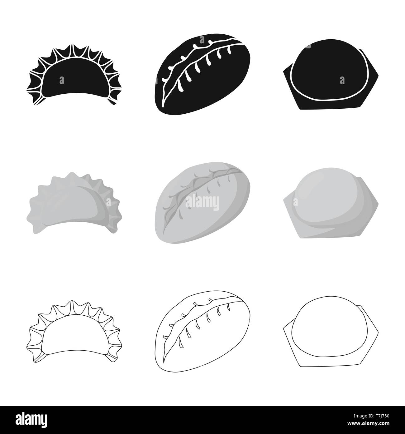 Vector design of products and cooking logo. Set of products and ...