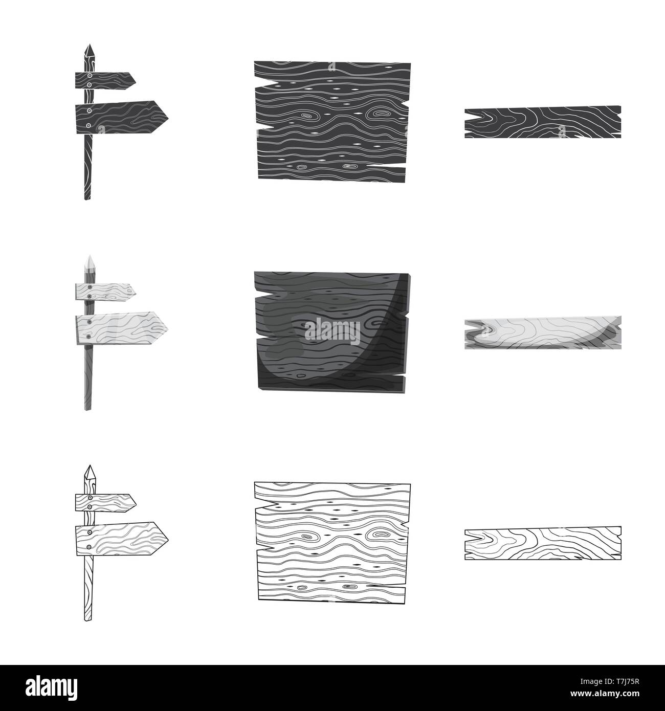 Vector illustration of raw and forest sign. Collection of raw and ...