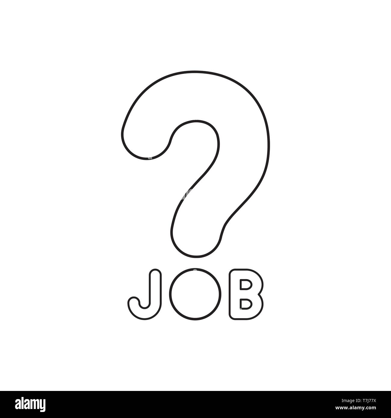 Vector icon concept of job word with big question mark. Black outlines Stock Vector Image & Art ...