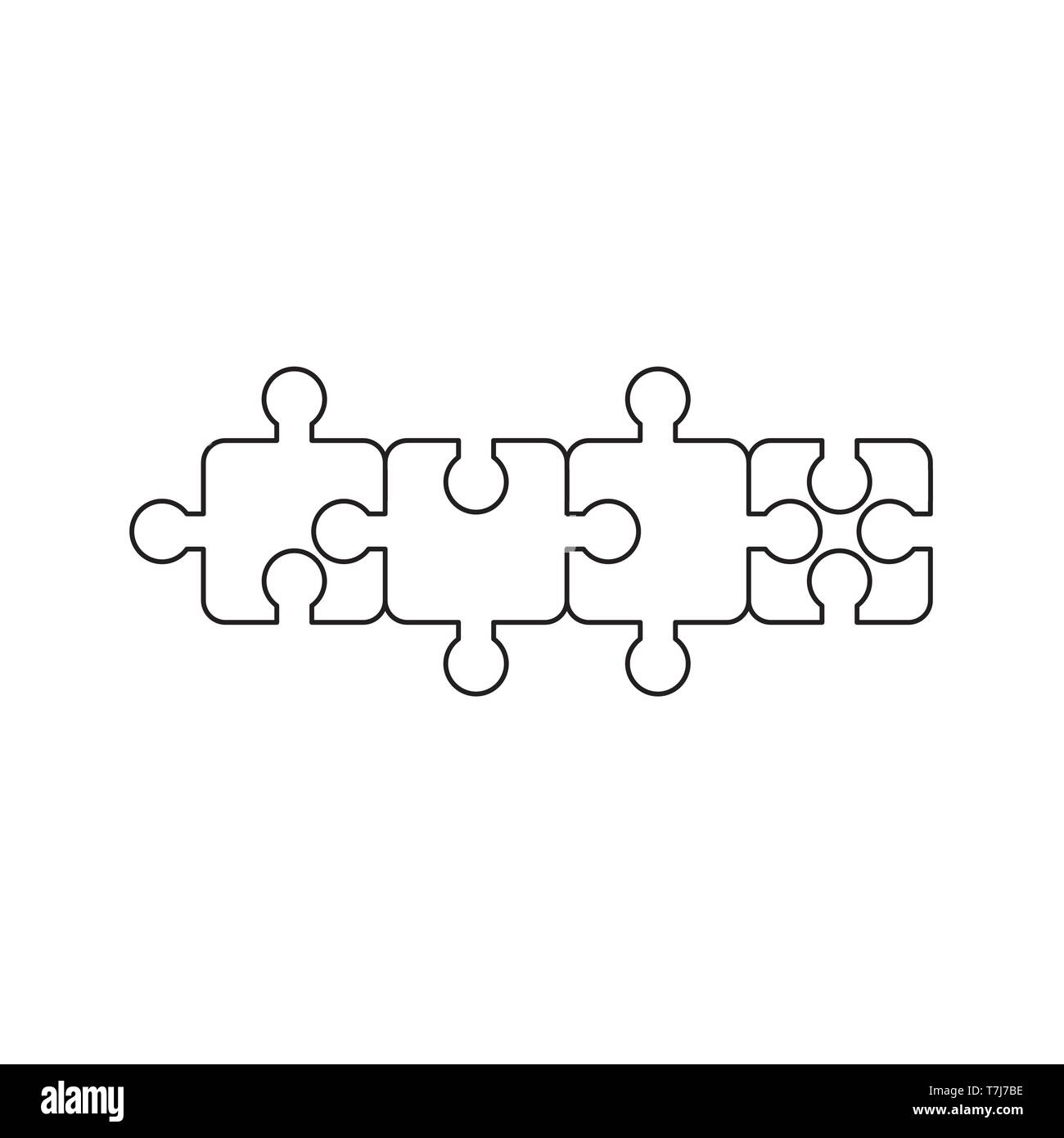 Jigsaw puzzle pieces connected together Stock Vector Images - Alamy
