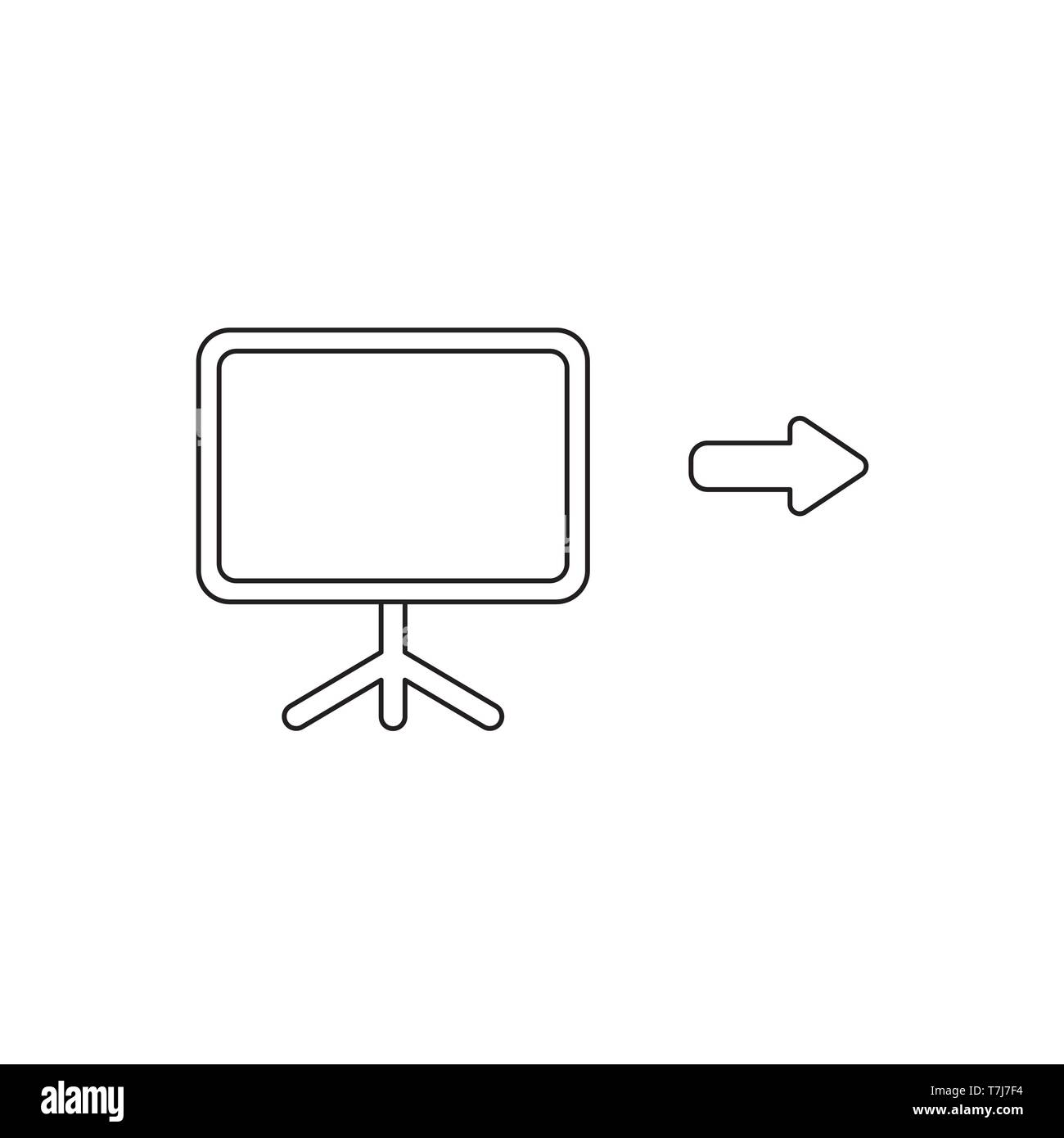 Vector icon concept of blank presentation chart. Black outlines Stock ...
