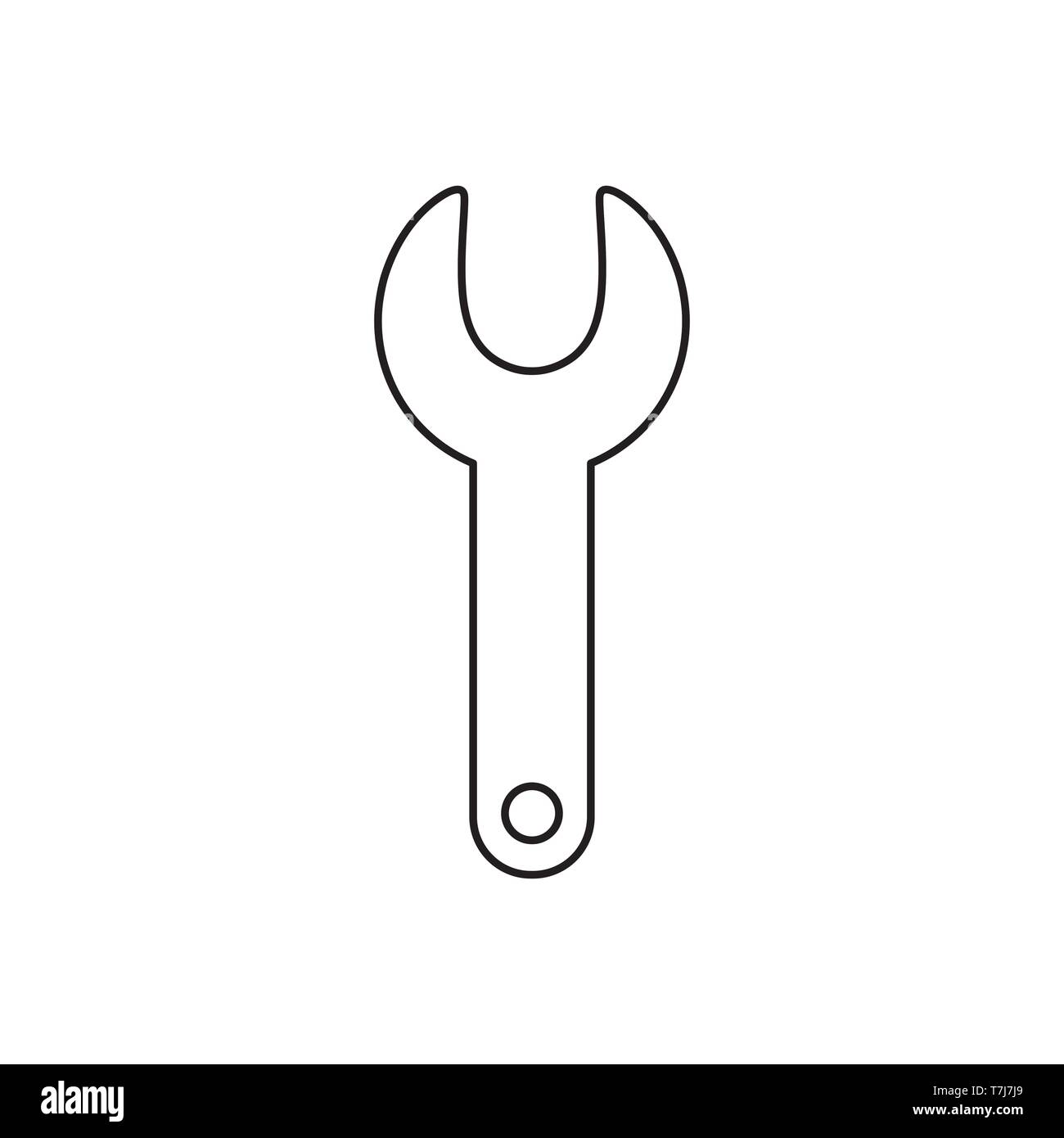 Vector icon of spanner. Black outlines Stock Vector Image & Art - Alamy