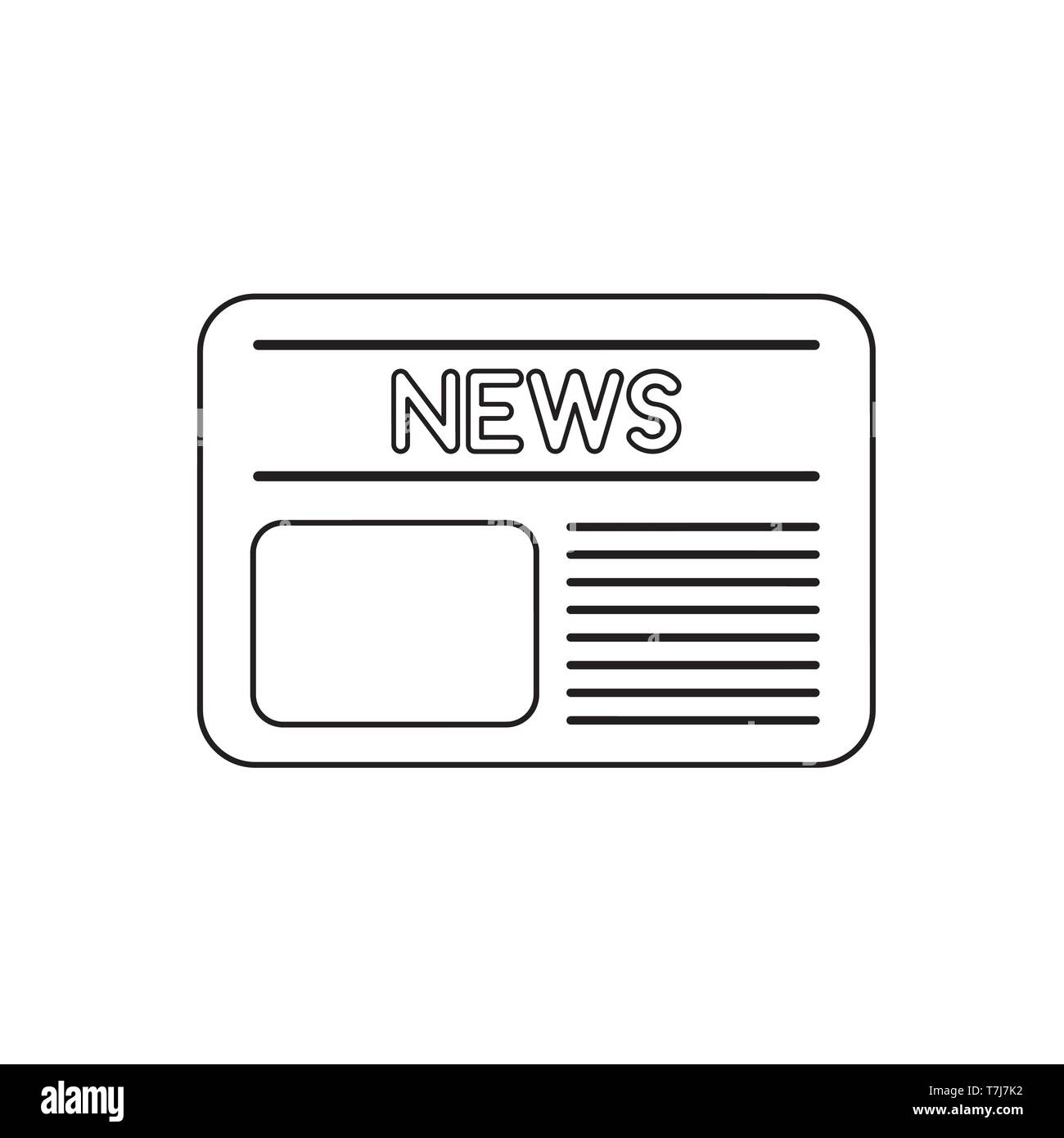 Vector icon of newspaper. Black outlines Stock Vector Image & Art - Alamy