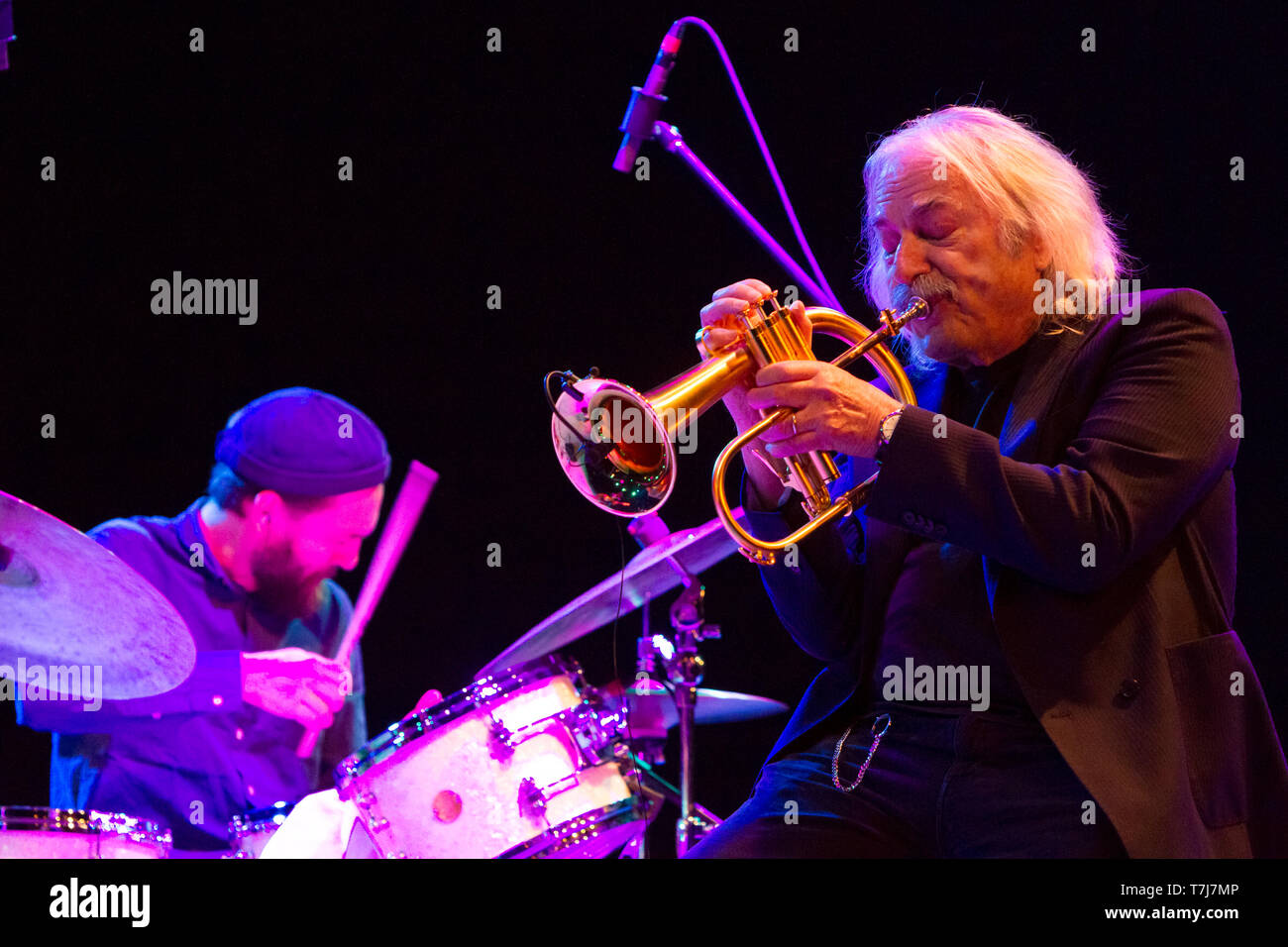 Italian jazz trumpeter Enrico Rava in concert at 2019 Torino Jazz ...