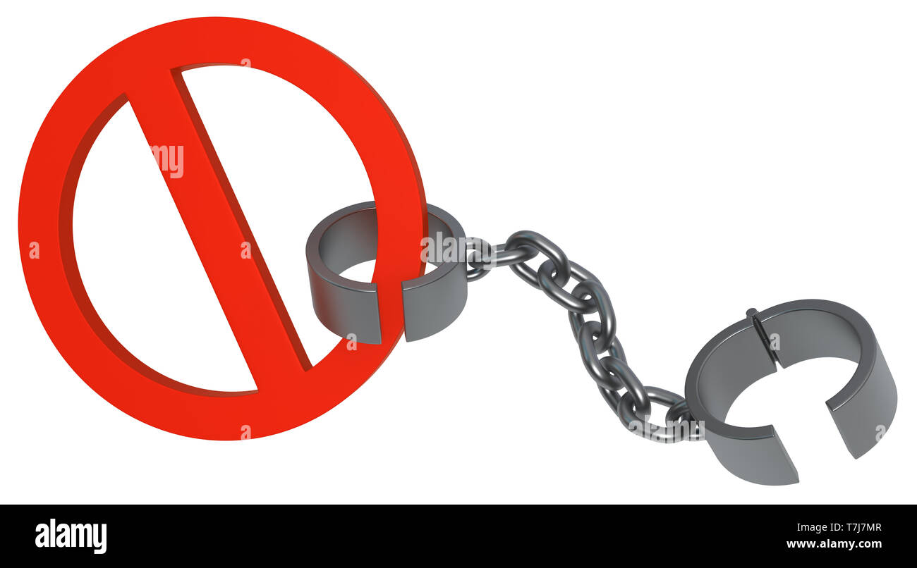 Shackles chain ban symbol hi-res stock photography and images - Alamy