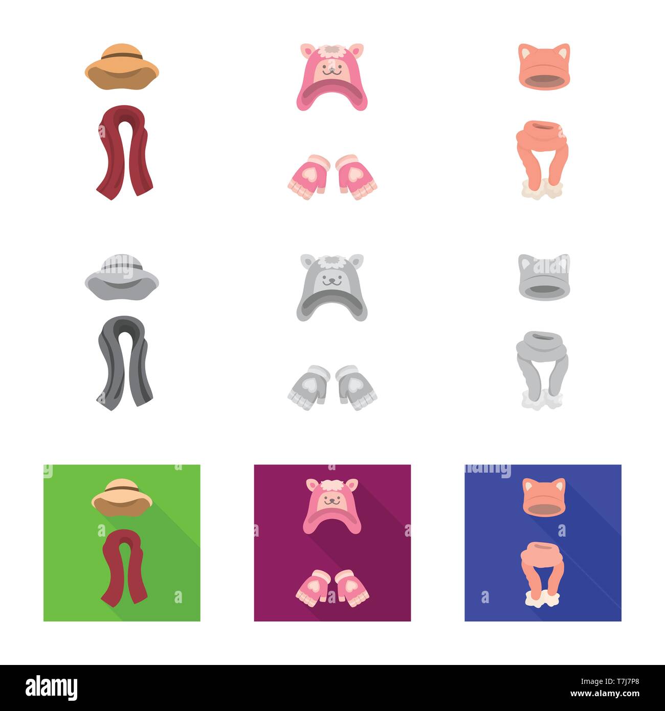 Isolated object of clothes and texture symbol. Set of clothes and ...
