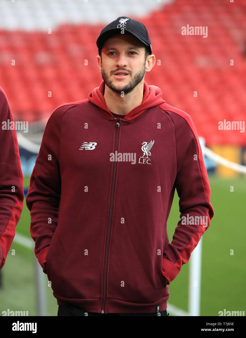 Liverpool's Adam Lallana walks the pitch prior to the UEFA Champions ...