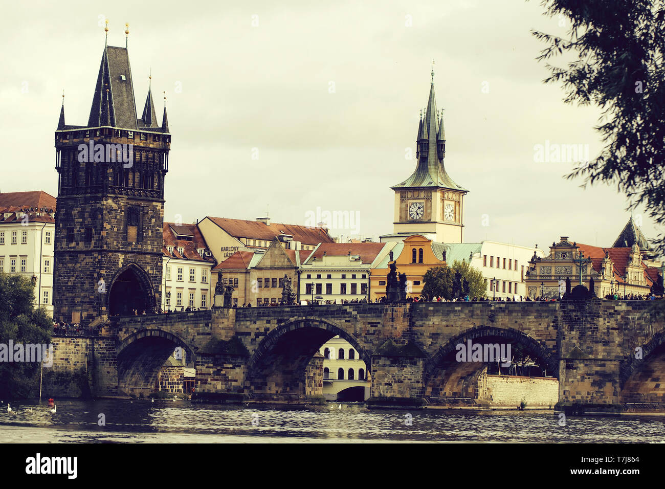 Old bridge and city Stock Photo - Alamy